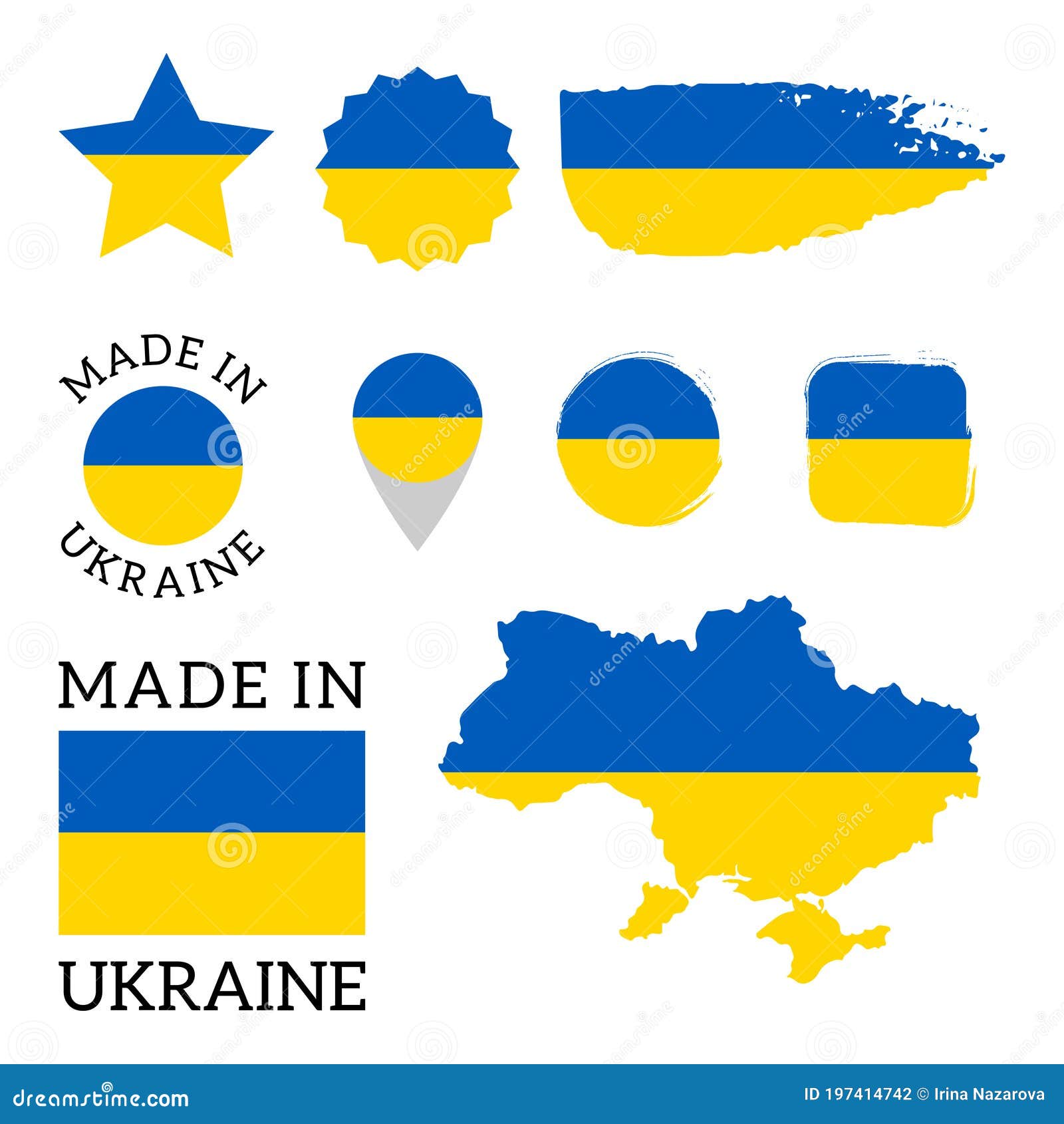 Set of Flags of Ukraine. Vector Illustration Stock Vector ...