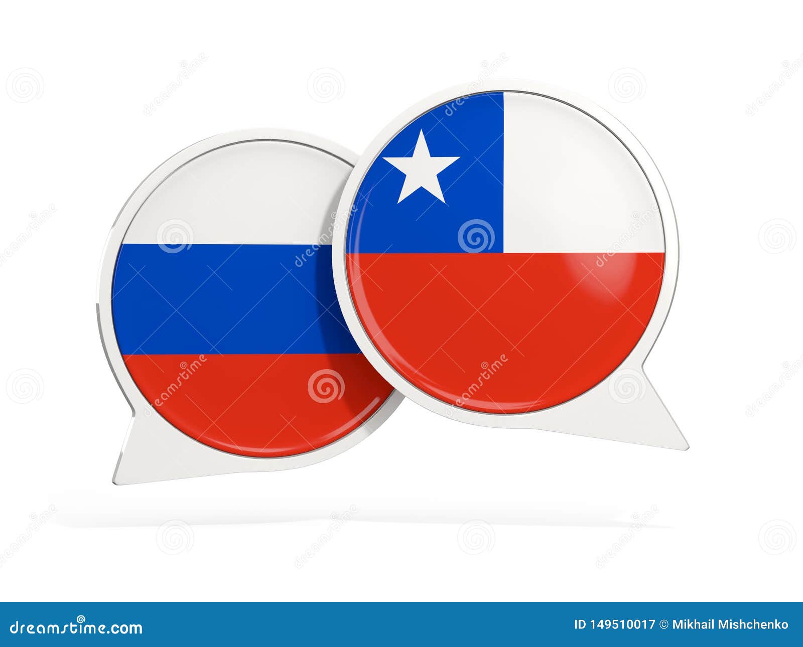 Flags of Russia and Chile Inside Chat Bubbles Stock Illustration ...