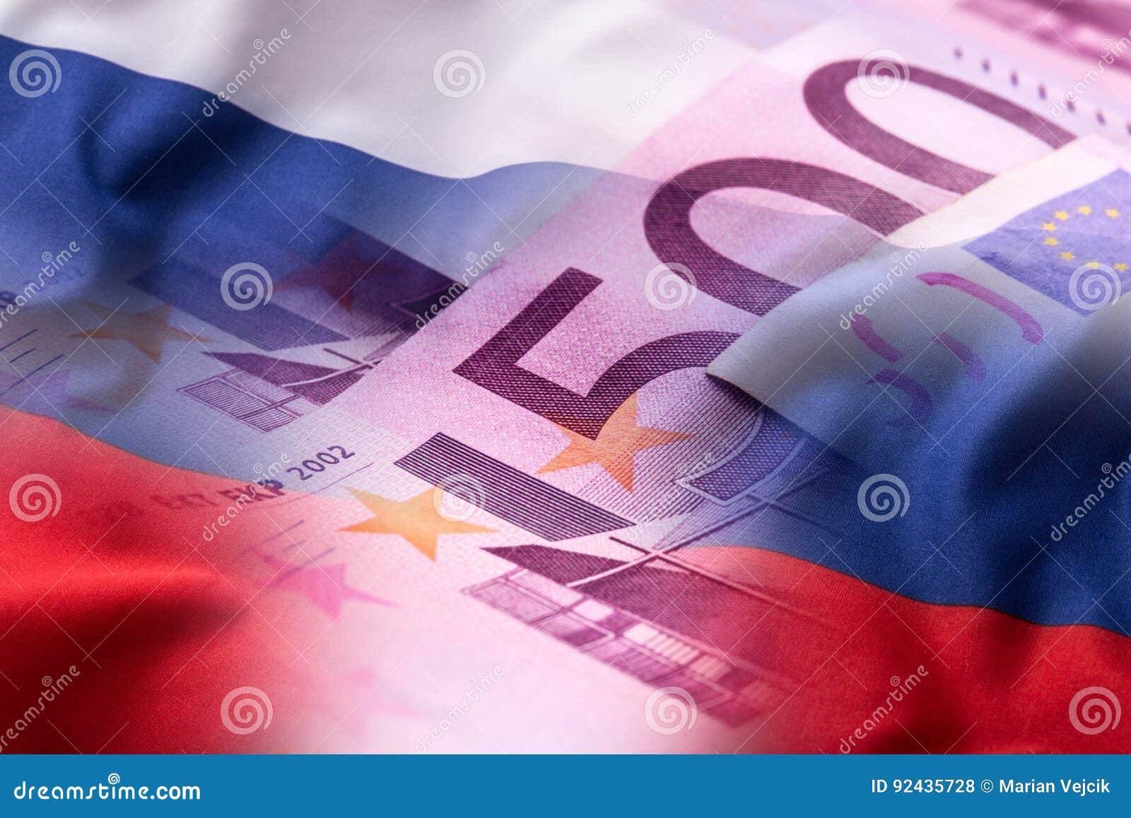 Flags of the Russia and Euro Banknotes Stock Photo - Image of flag ...