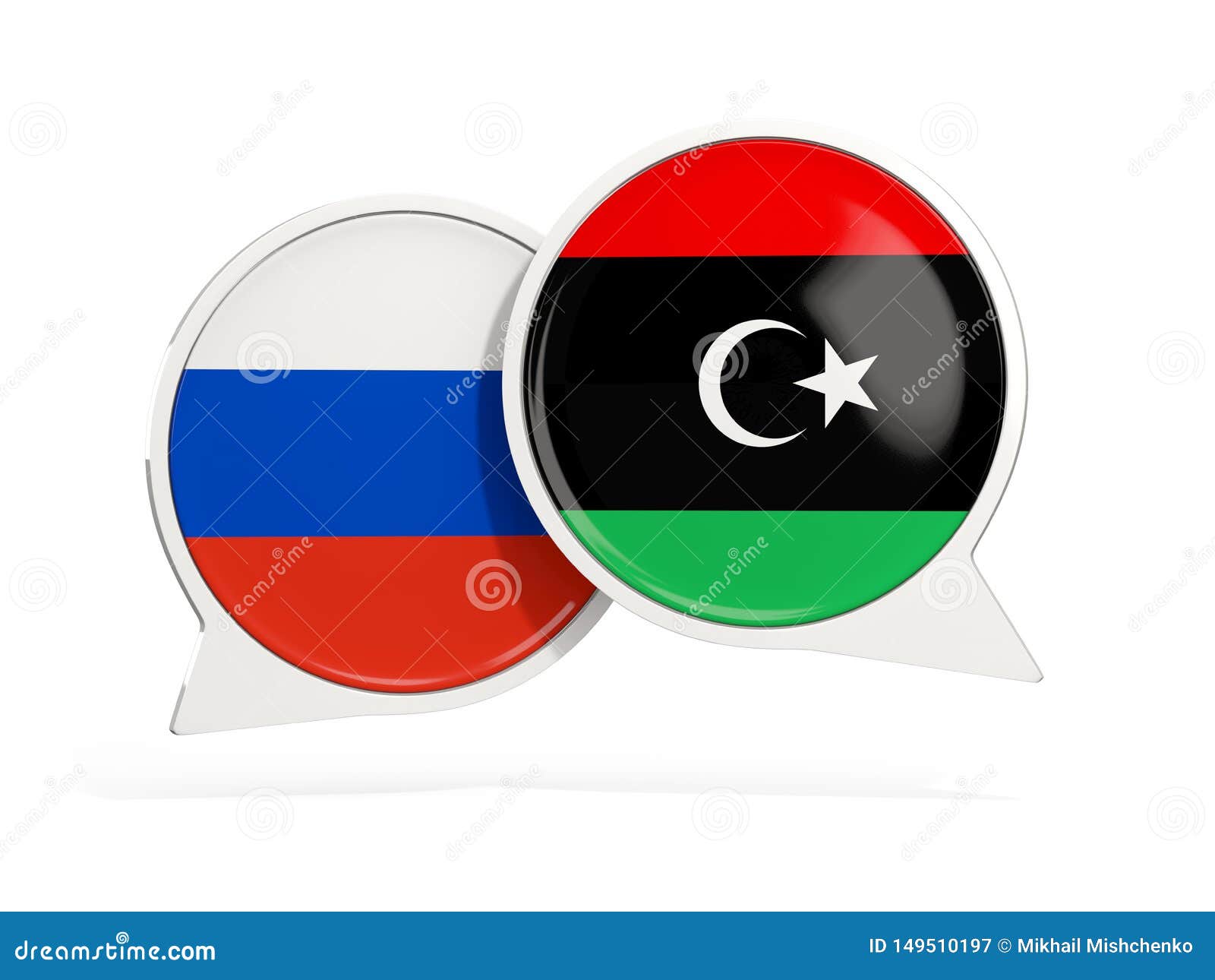 Flags of Russia and Libya Inside Chat Bubbles Stock Illustration ...