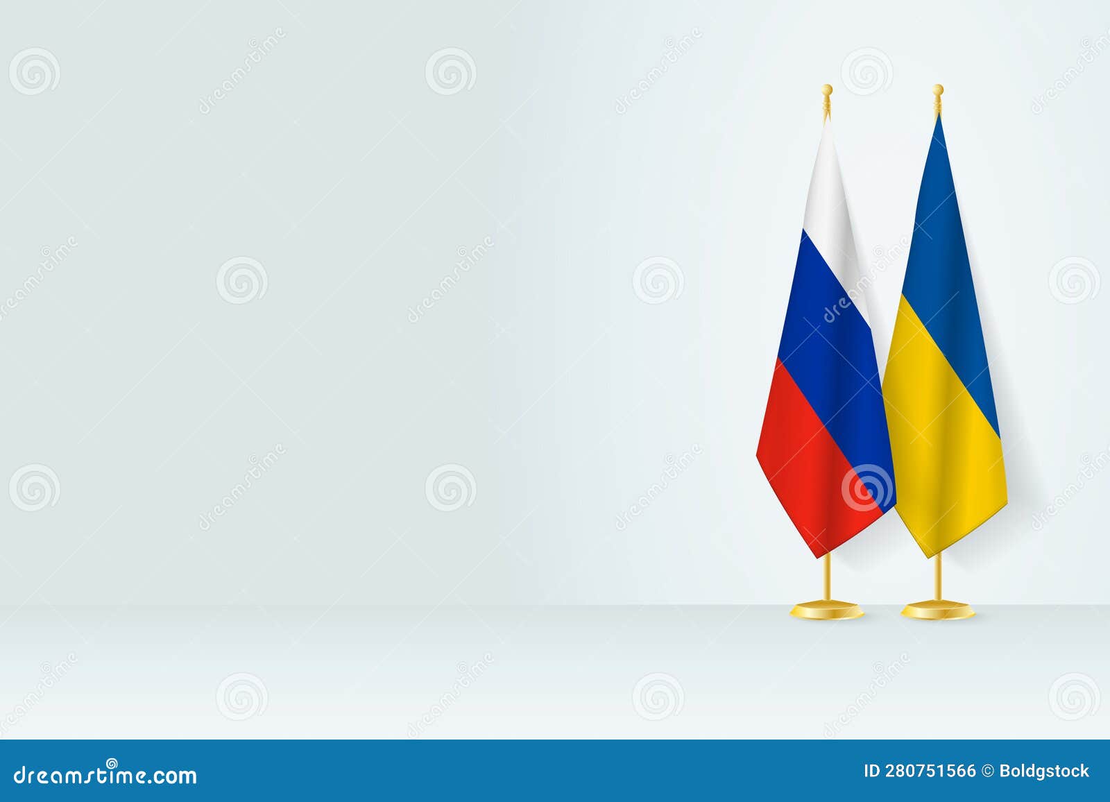 Flags of Russia and Ukraine on Flag Stand, Meeting between Two ... Flags of Russia and Ukraine on Flag Stand, Meeting between Two ...