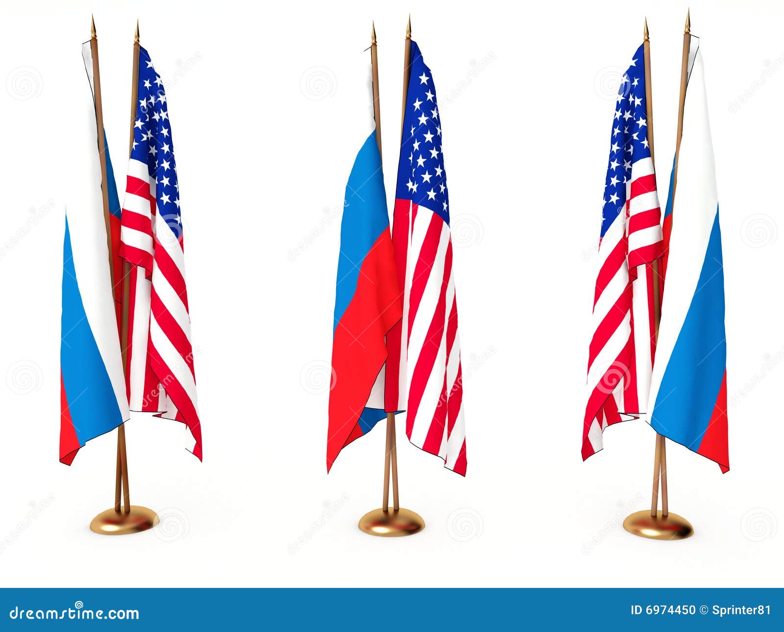 Flags of Russia and the United State Stock Photo - Image of europe ...