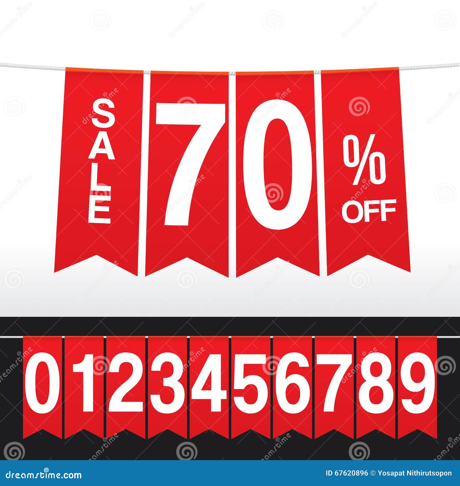 Flags with sale discount stock vector. Illustration of flag - 67620896