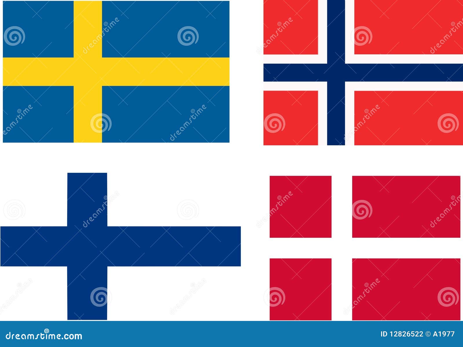 Flags of Scandinavia stock vector. Illustration of isolated - 12826522