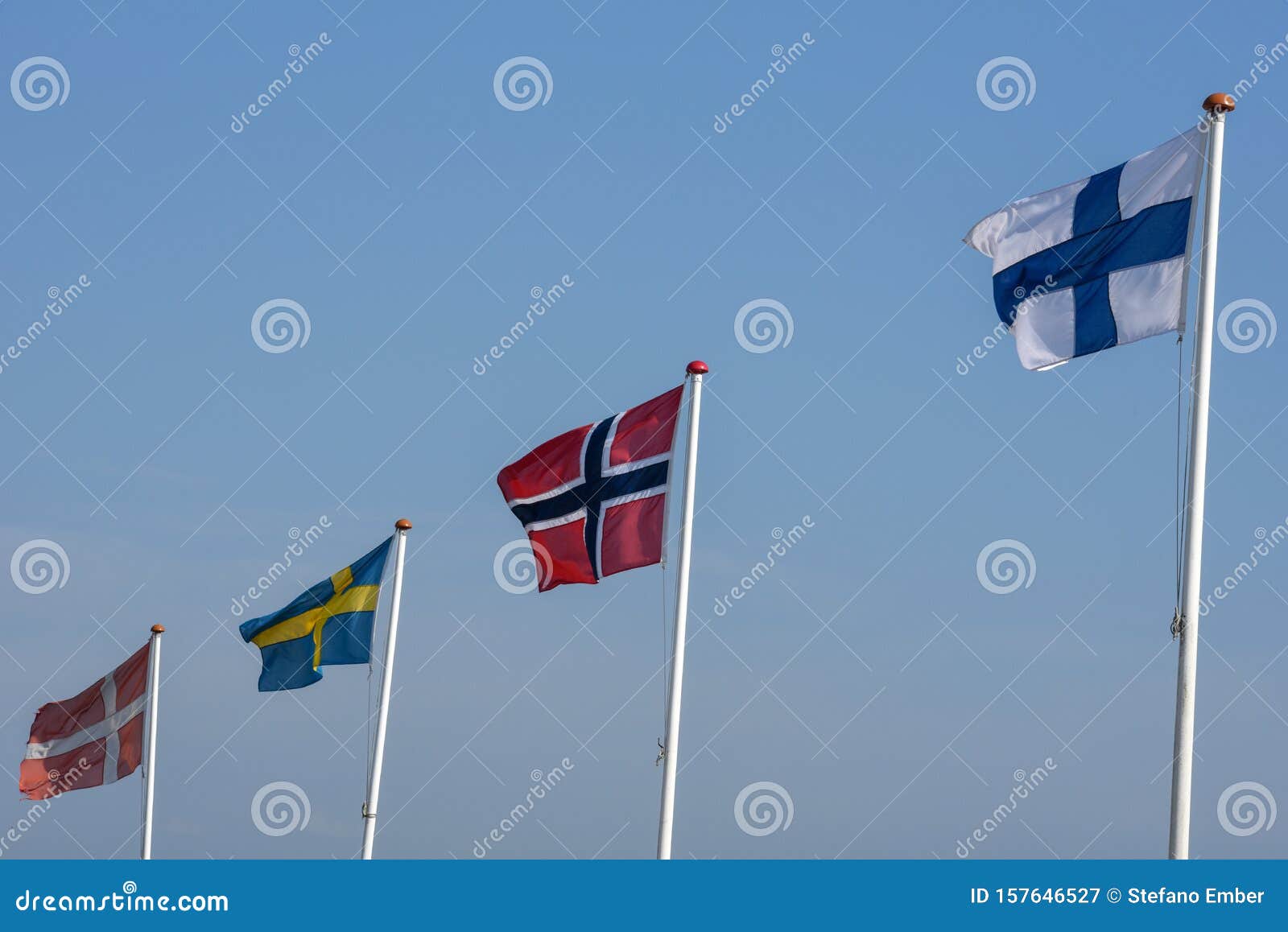 Flags of the Scandinavian Countries Stock Image - Image of europe ...