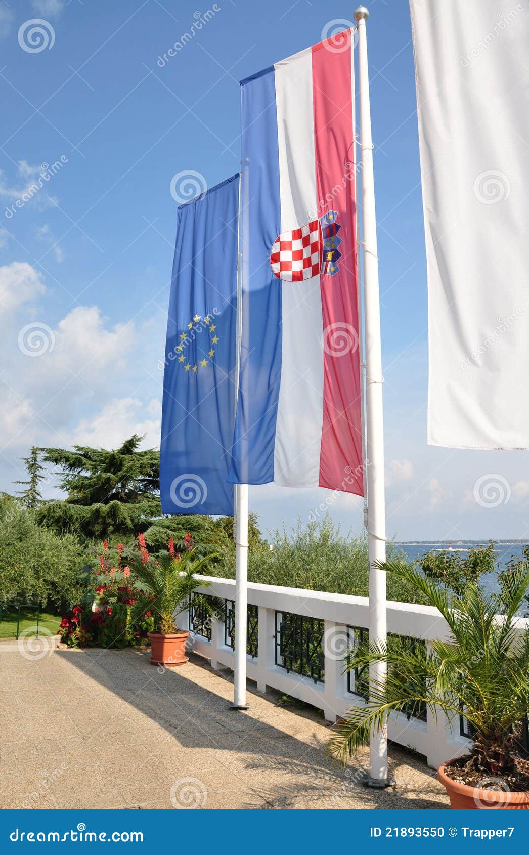 Flags at sea. stock photo. Image of recreation, journey - 21893550