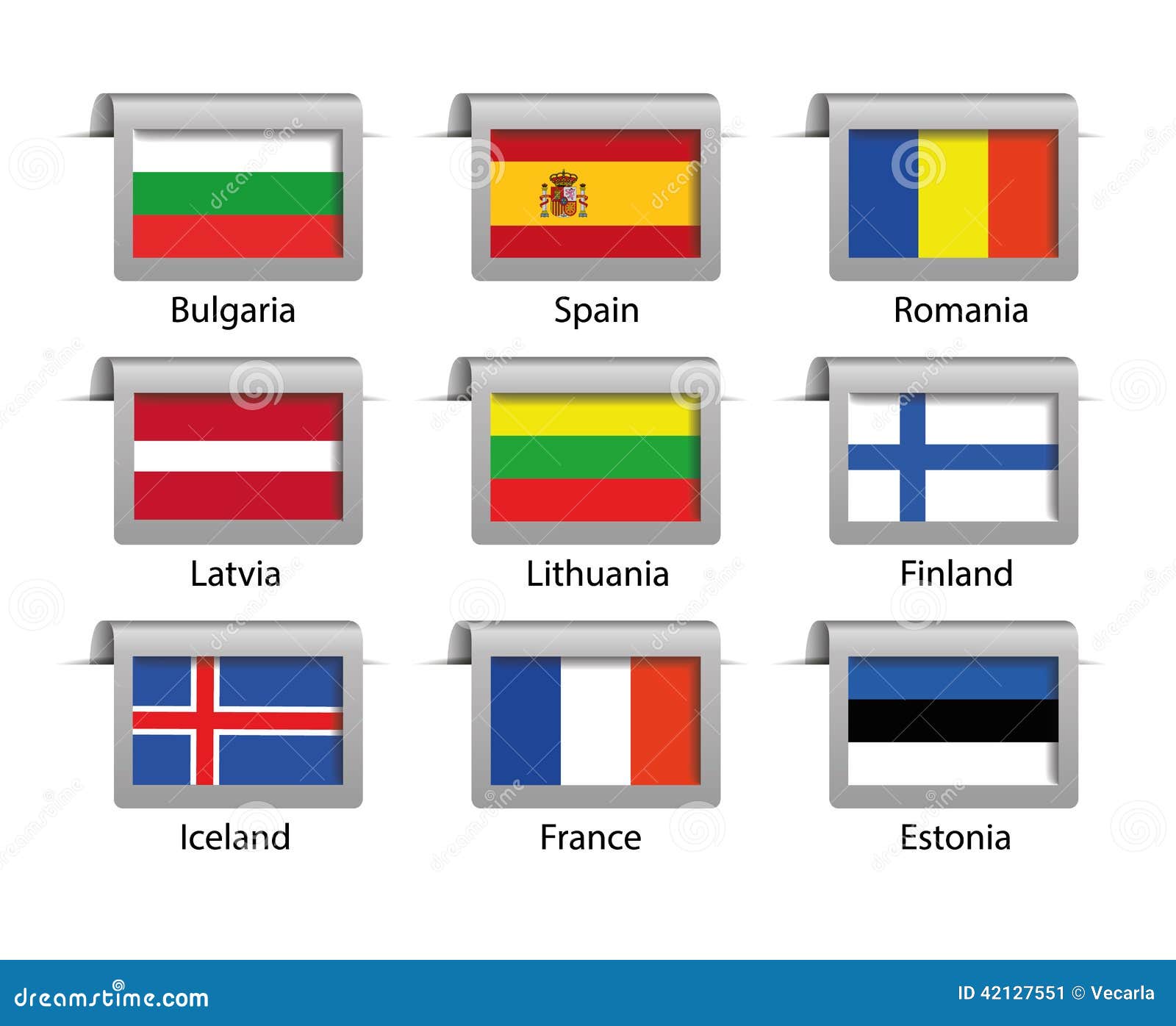 Flags Set Labels Royalty-Free Illustration | CartoonDealer.com #42127551