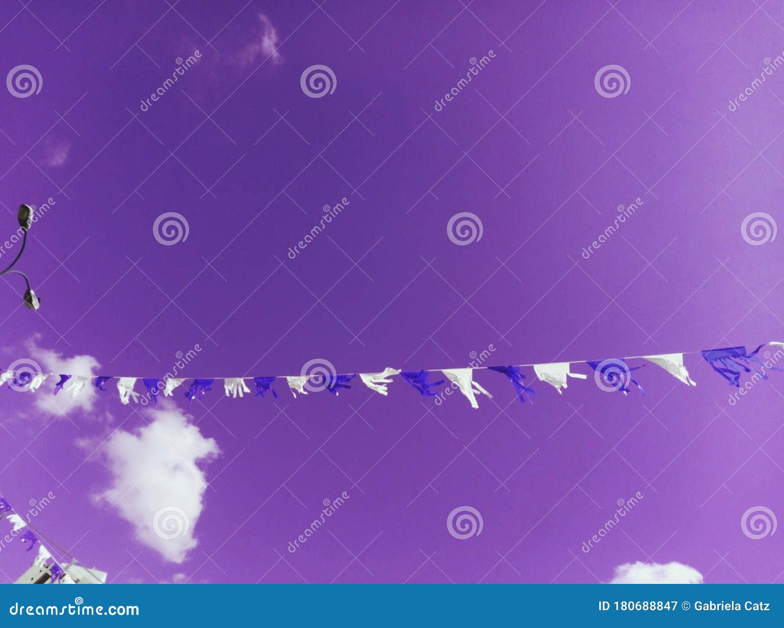 Flags in the sky stock image. Image of small, lavender - 180688847