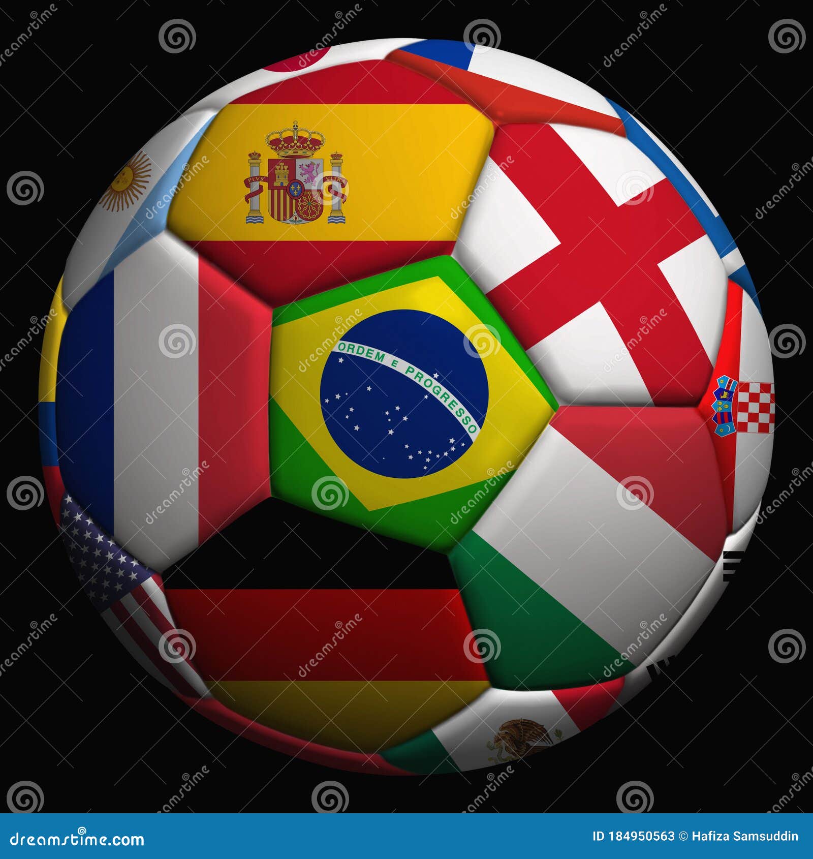 Flags on a soccer ball stock image. Image of bosnia - 184950563
