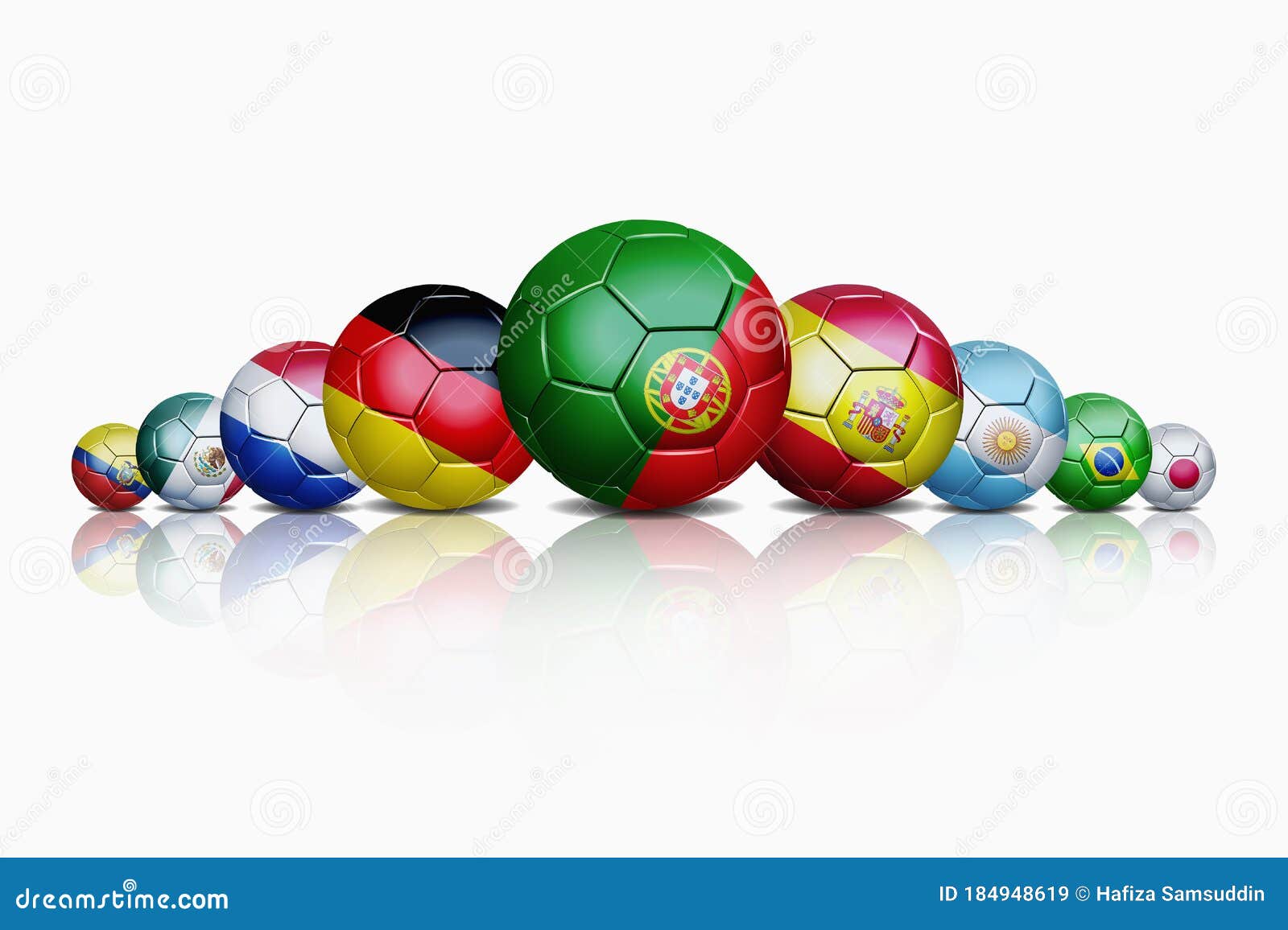 Flags on soccer balls stock illustration. Illustration of design ...