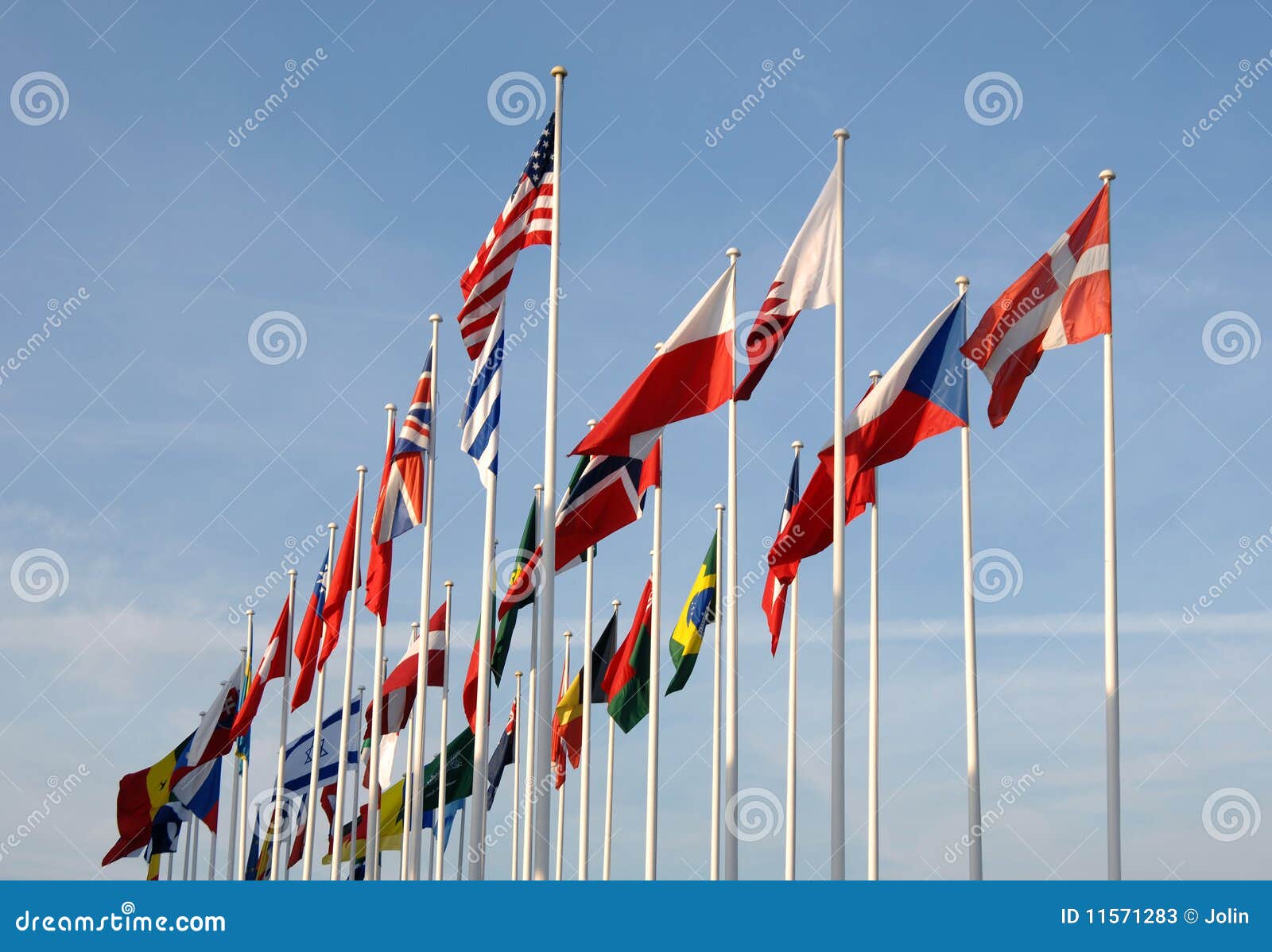 Flags of Some Countries Waving Stock Image - Image of flags ...