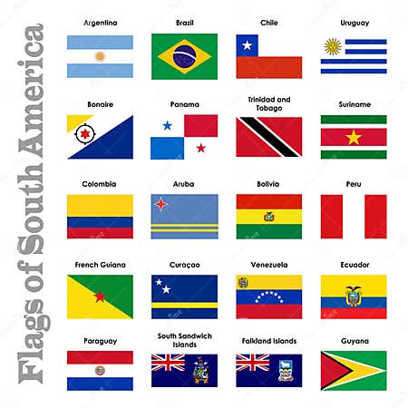 Flags of South America stock illustration. Illustration of american ...