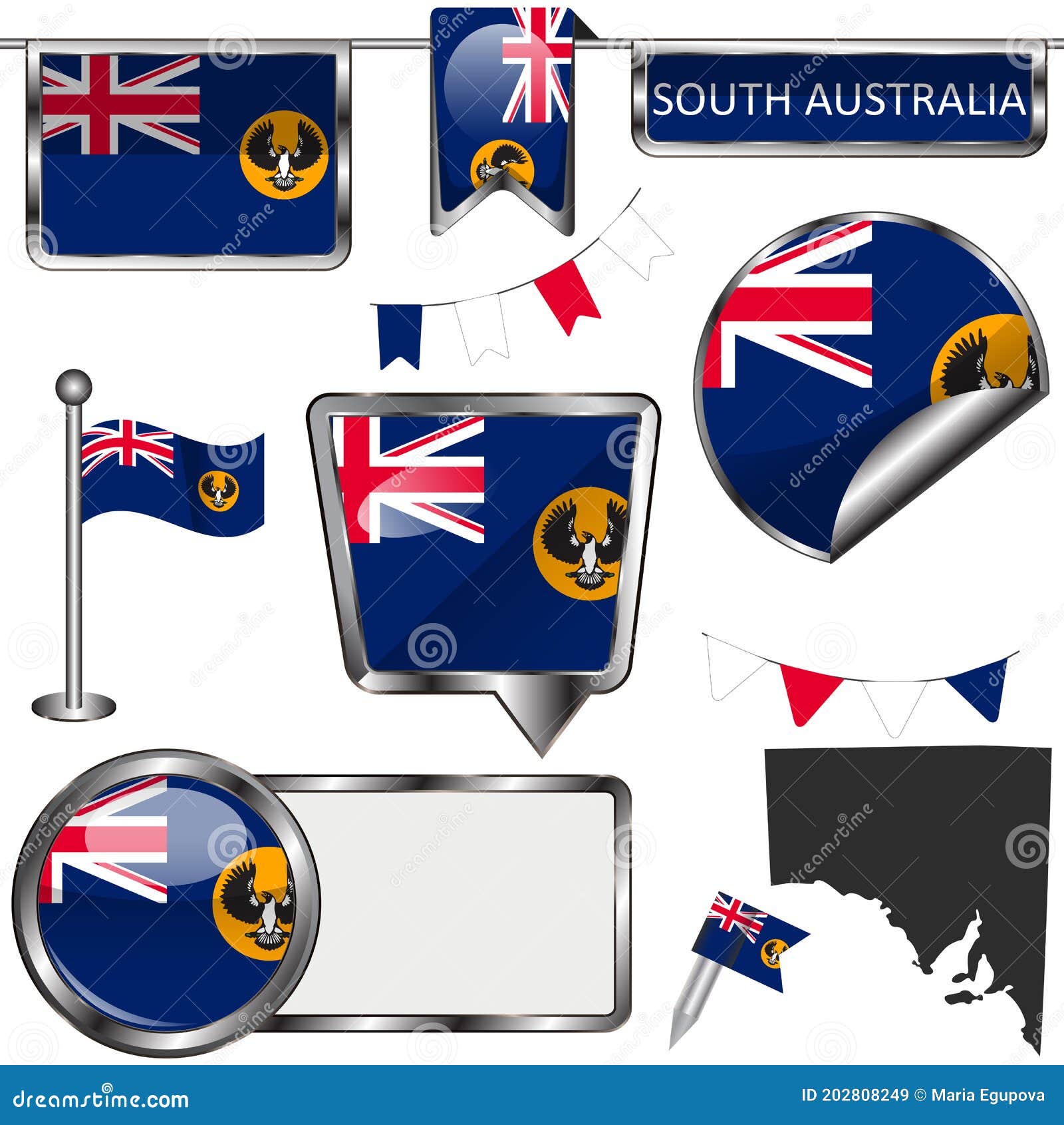 Flags of South Australia, Australia Stock Vector - Illustration of ...
