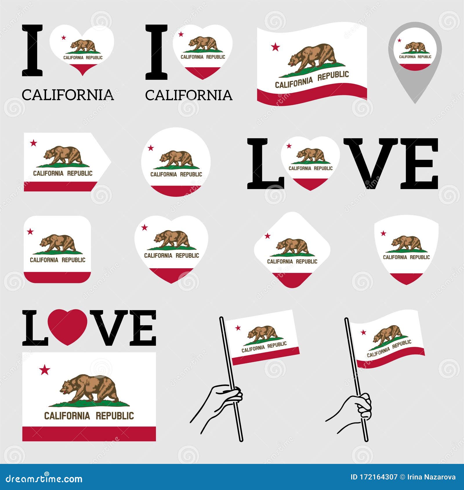 Flag of California. Set of Vector Flags Stock Vector - Illustration of ...