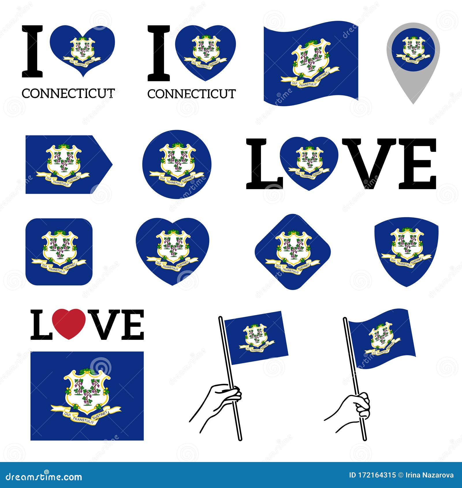 Connecticut Map With Shapes Of Regions. Cartoon Vector | CartoonDealer ...