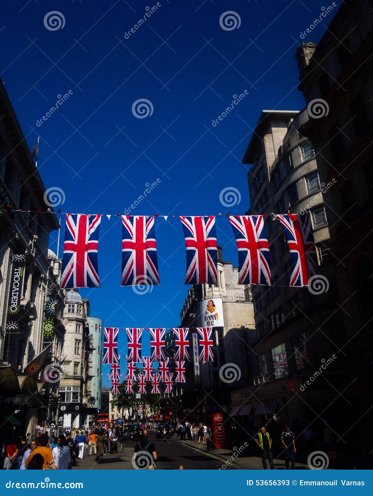 Flags in the street editorial stock photo. Image of places - 53656393