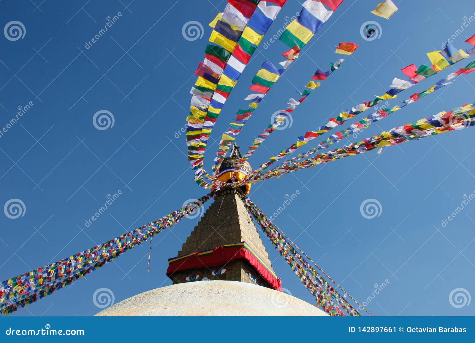 Flags on Stupa in Kathmandu Stock Image - Image of flags, yellow: 142897661