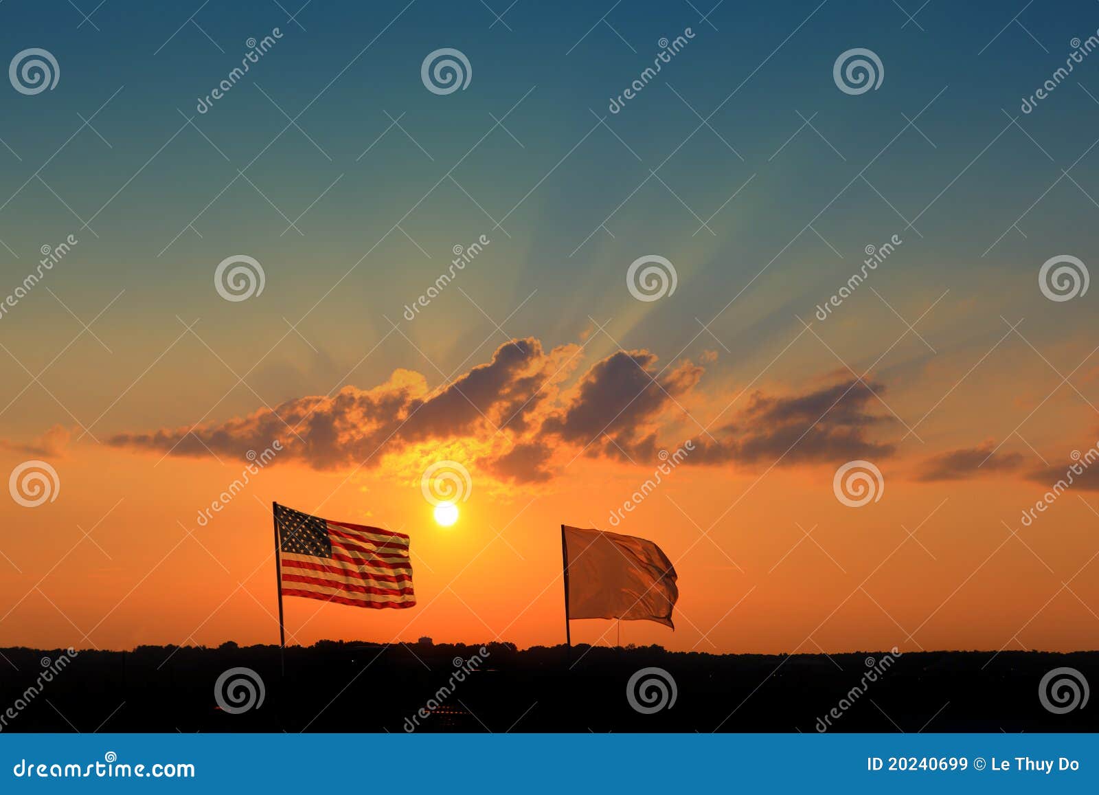 Flags Sunset stock image. Image of rest, flag, water - 20240699