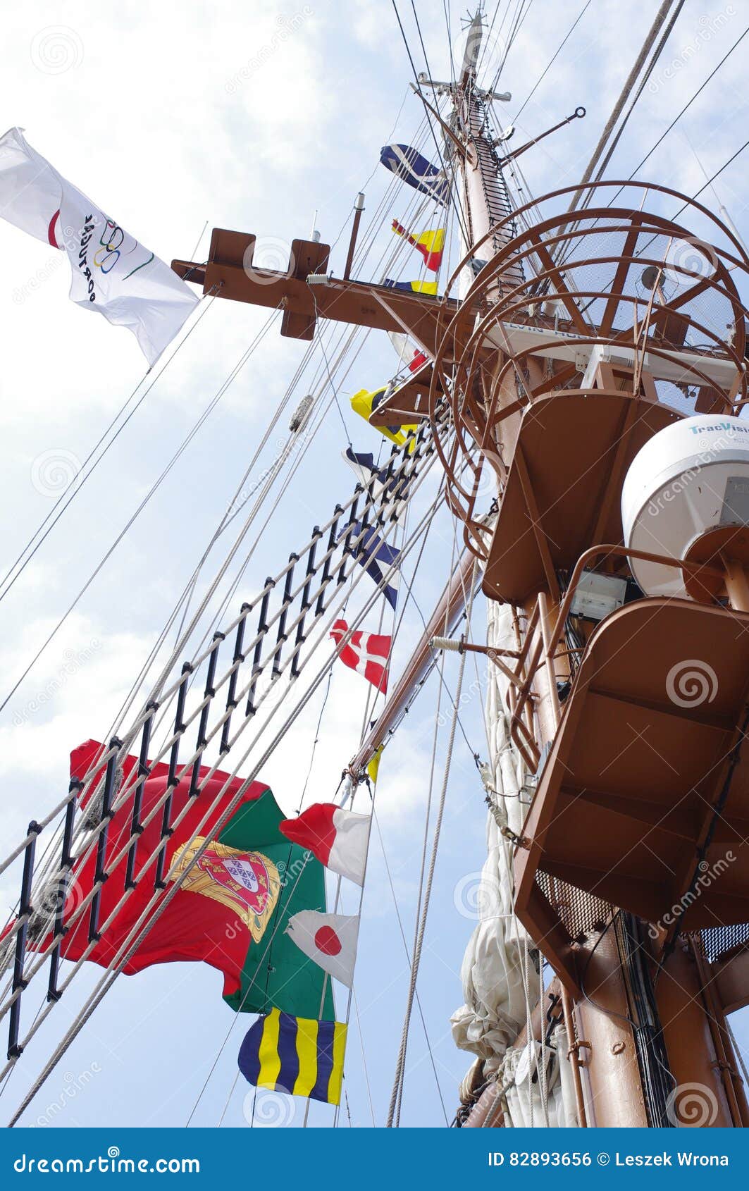 Flags on Tall Ship NRP Sagres Editorial Photo - Image of olympic ...