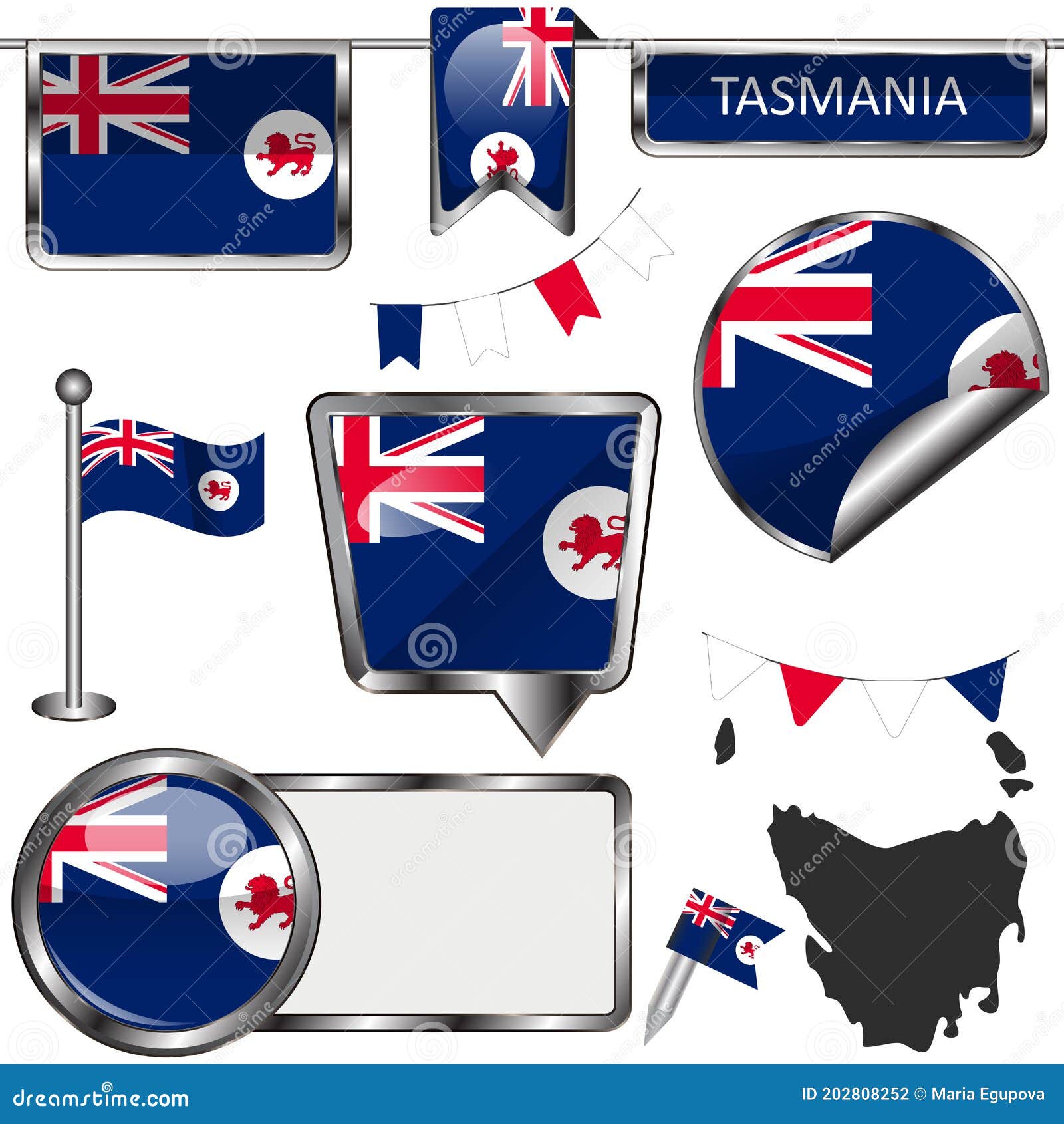 Flags of Tasmania, Australia Stock Vector - Illustration of award ...