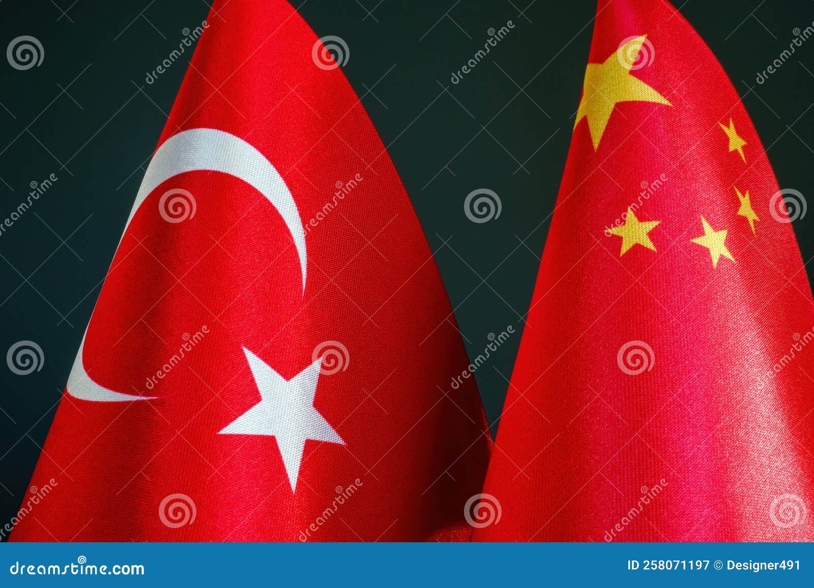 Flags of Turkey and China As a Concept of Political Relations. Stock ...