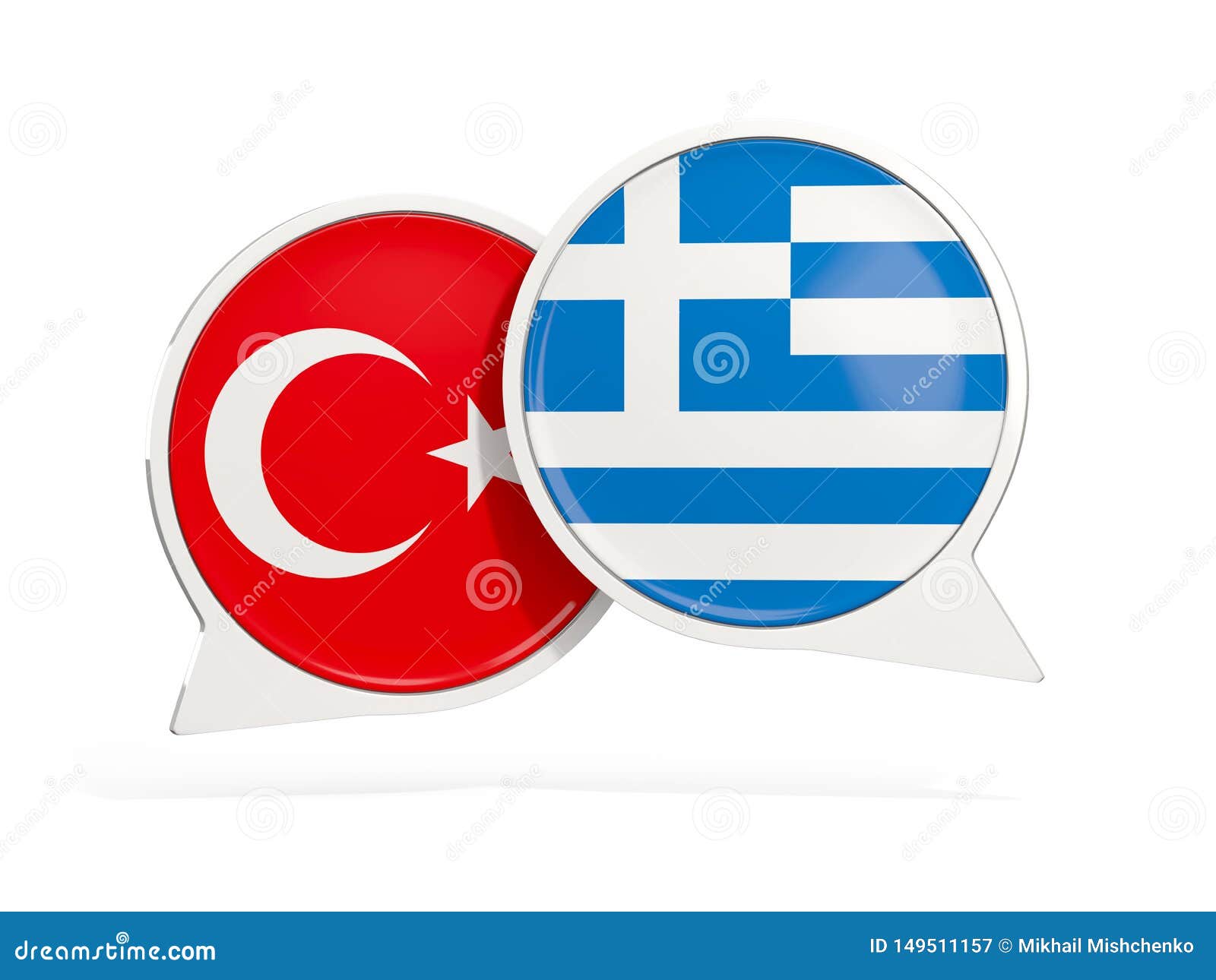 Flags of Turkey and Greece Inside Chat Bubbles Stock Illustration ...
