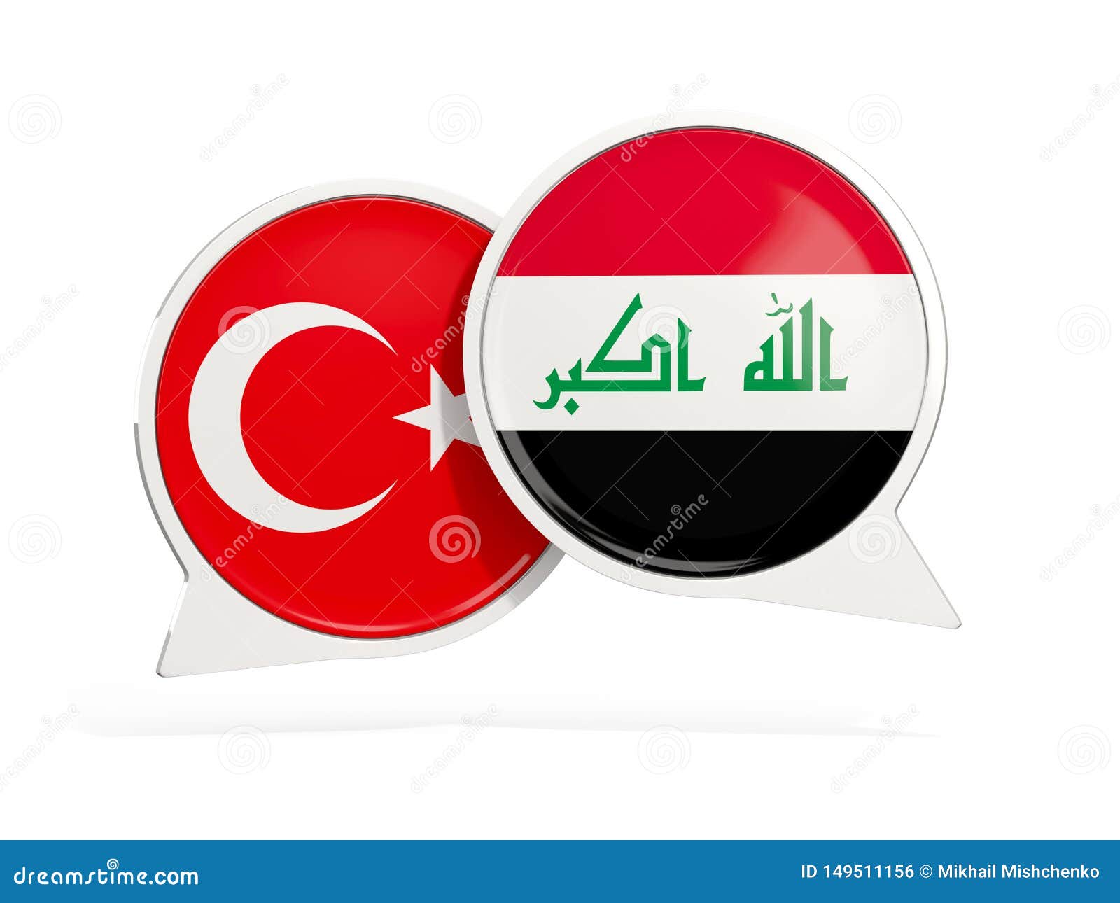 Flags of Turkey and Iraq Inside Chat Bubbles Stock Illustration ...