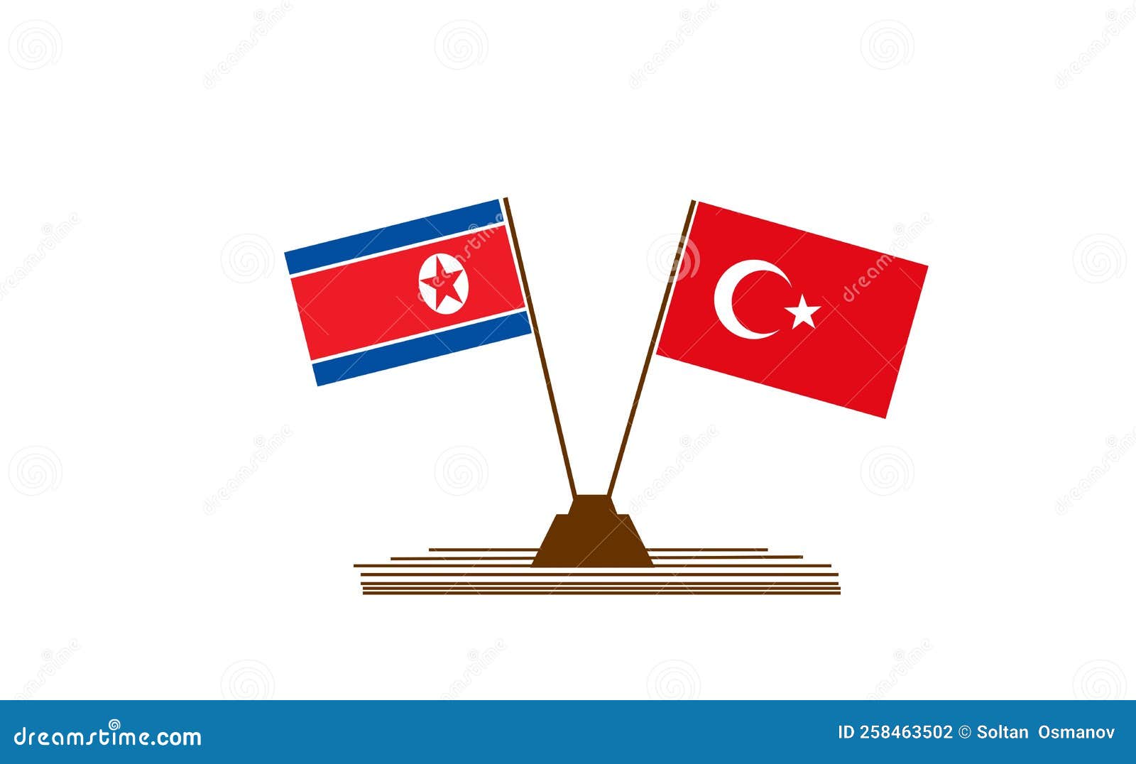 Flags of Turkey and North Korea . Partnership. Background and ...
