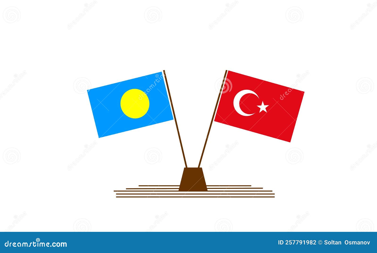 Flags of Turkey and Palau. Partnership. Background and Illustrations ...