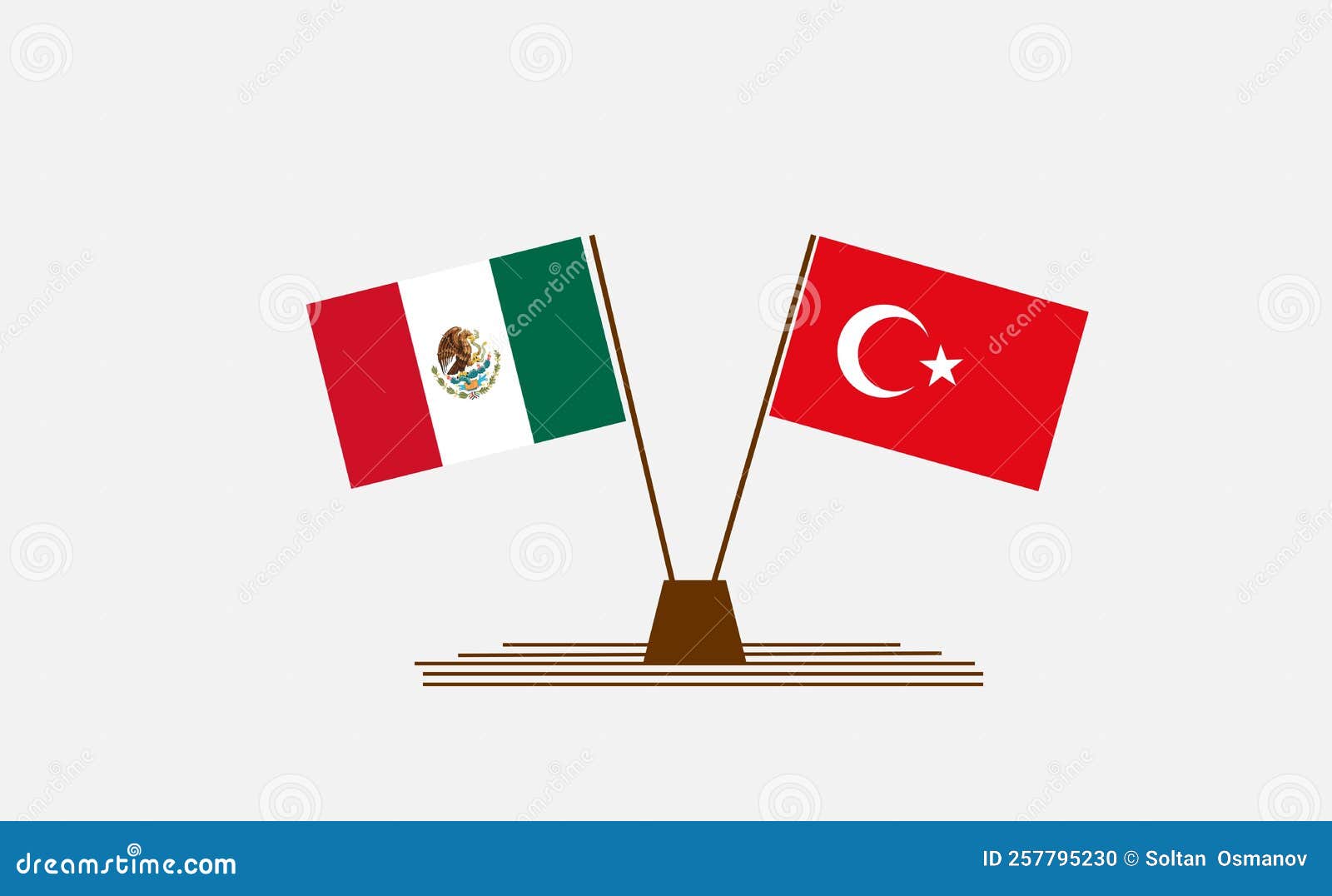 Flags of Turkey and Mexico. Partnership. Background and Illustrations ...