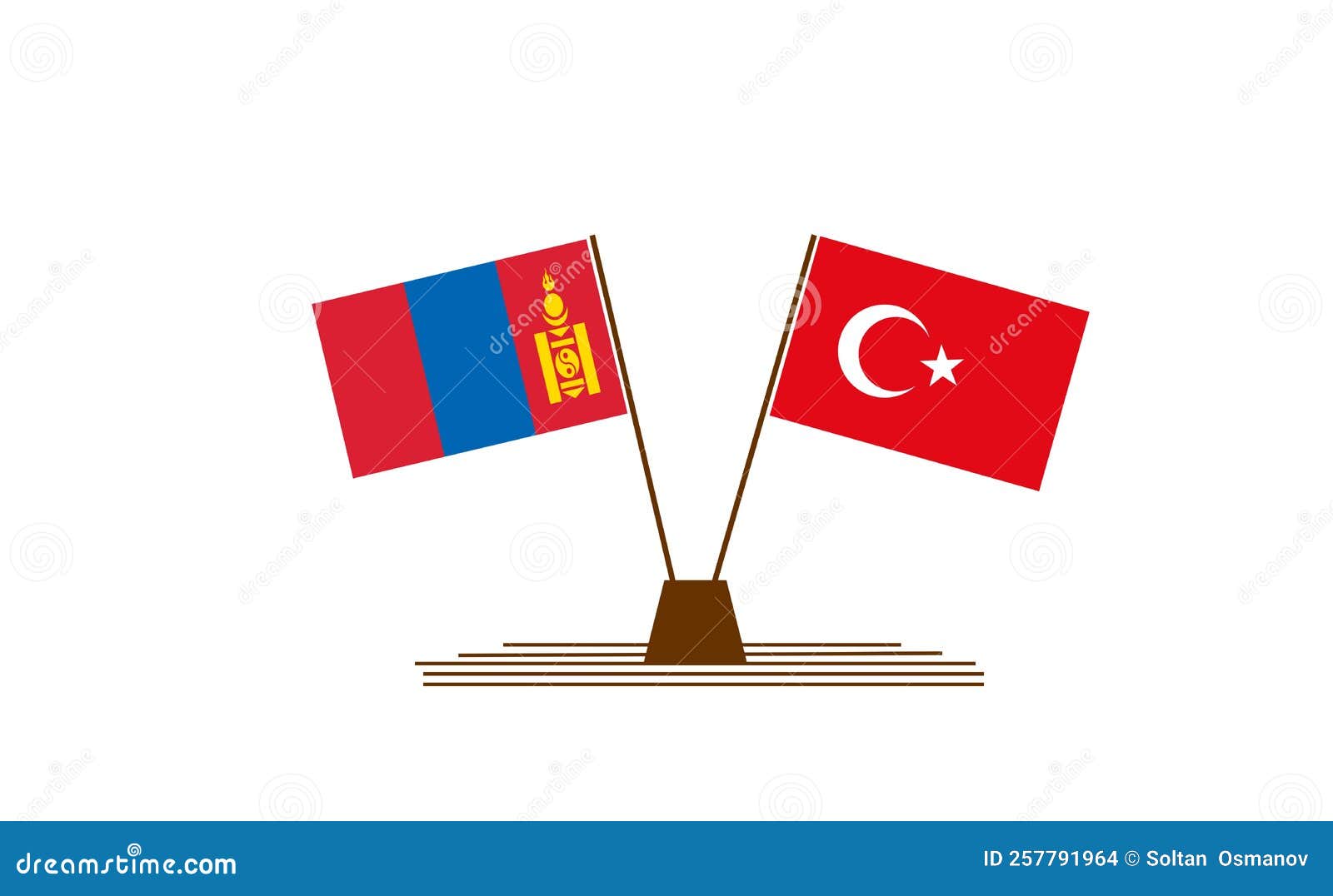 Flags of Turkey and Mongolia.. Partnership. Background and ...