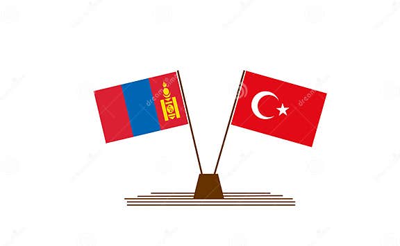 Flags of Turkey and Mongolia.. Partnership. Background and ...
