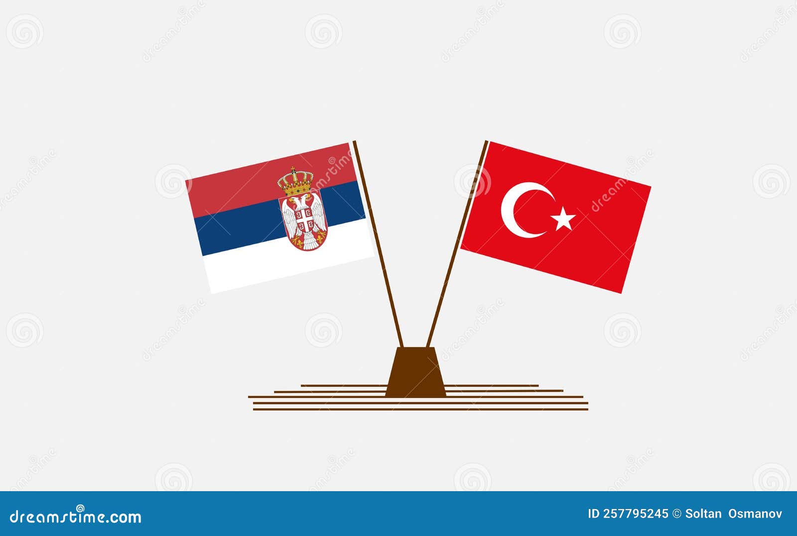 Flags of Turkey and Serbia. Partnership. Background and Illustrations ...