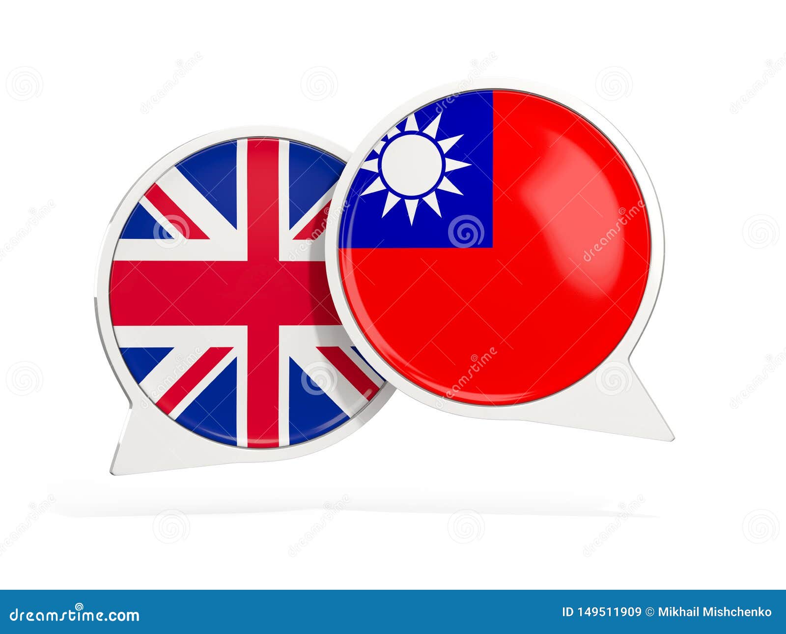 Flags of UK and Taiwan Inside Chat Bubbles Stock Illustration ...