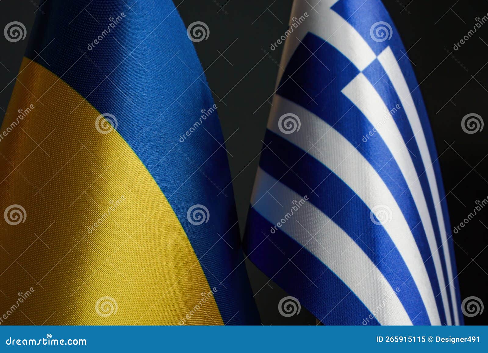 Flags of Ukraine and Greece As a Symbol of Cooperation. Stock Image ...