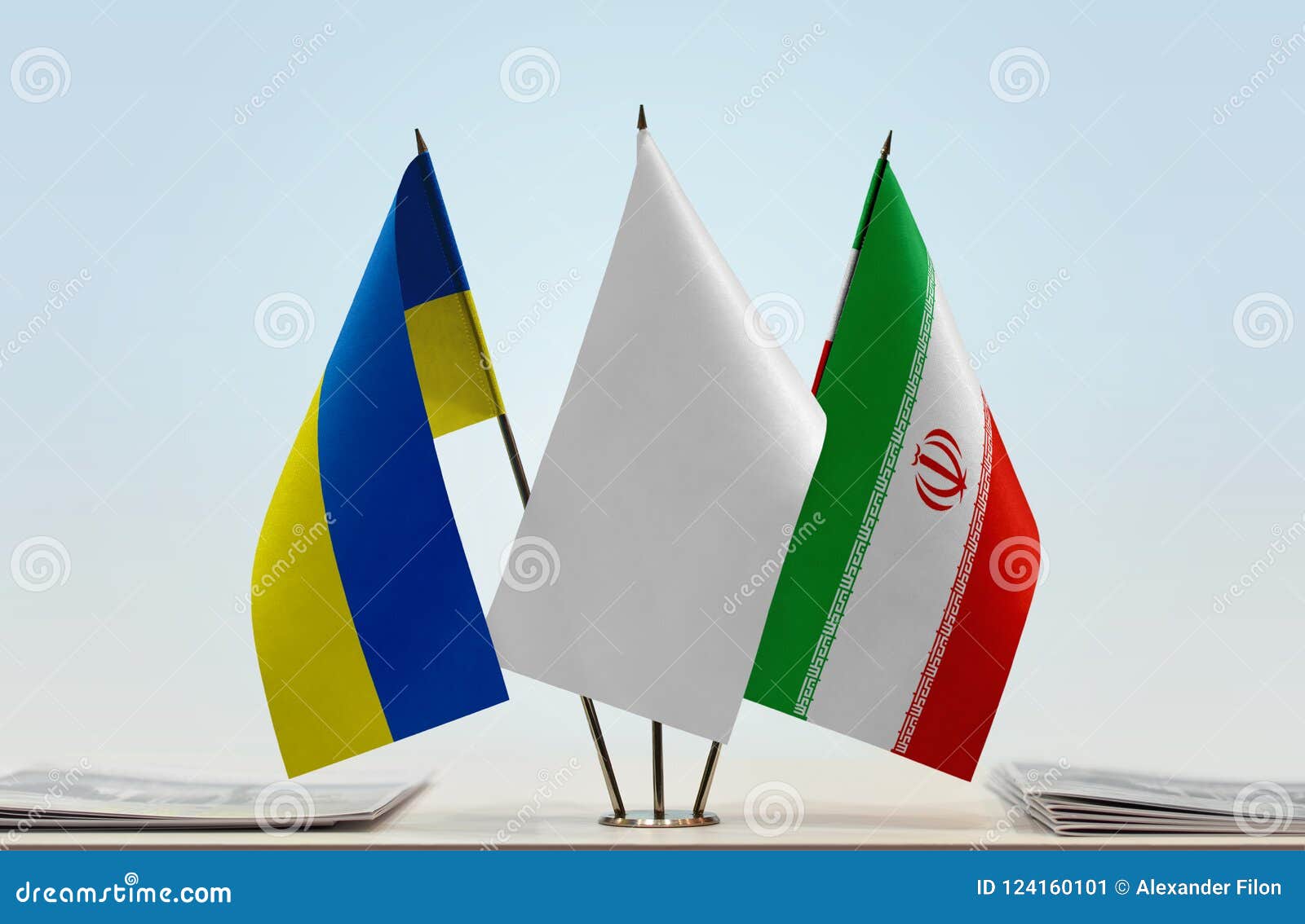 Flags of Ukraine and Iran stock image. Image of collaboration - 124160101