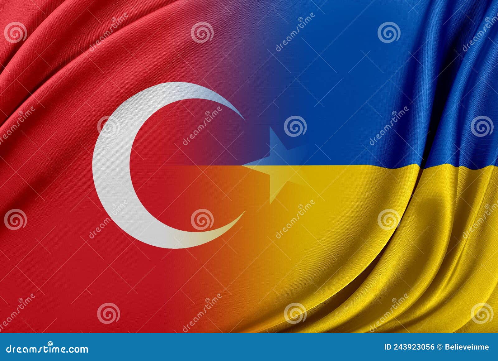 Flags of Ukraine and Turkey. Stock Photo - Image of waving, cooperation ...