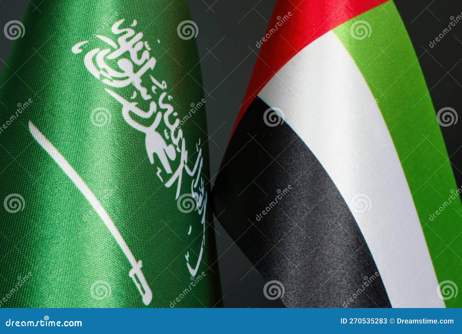Flags of the United Arab Emirates UAE and Saudi Arabia. Stock Image ...