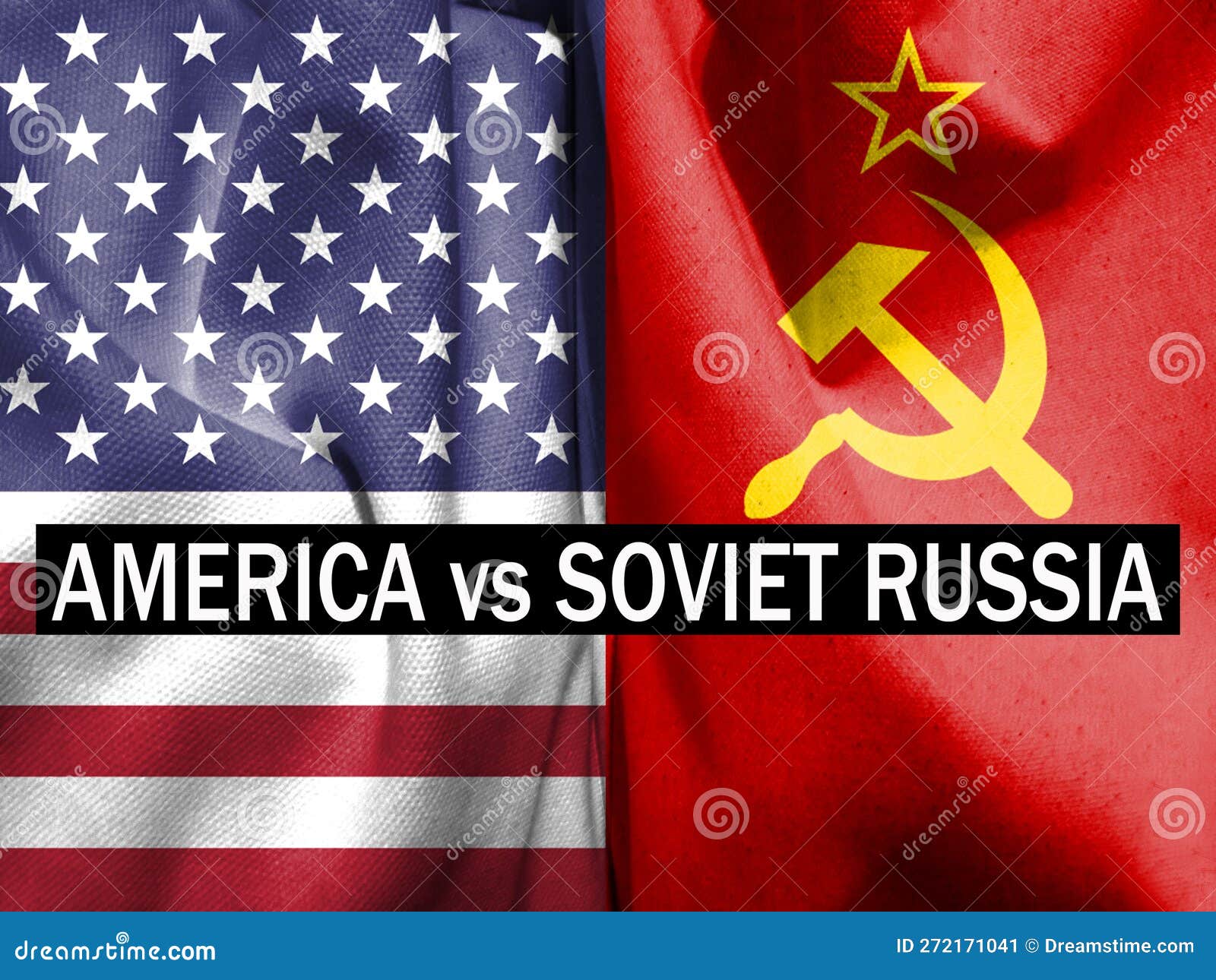 The Flags of the US Flag and the Soviet -Russian Flag are Repeatedly ...