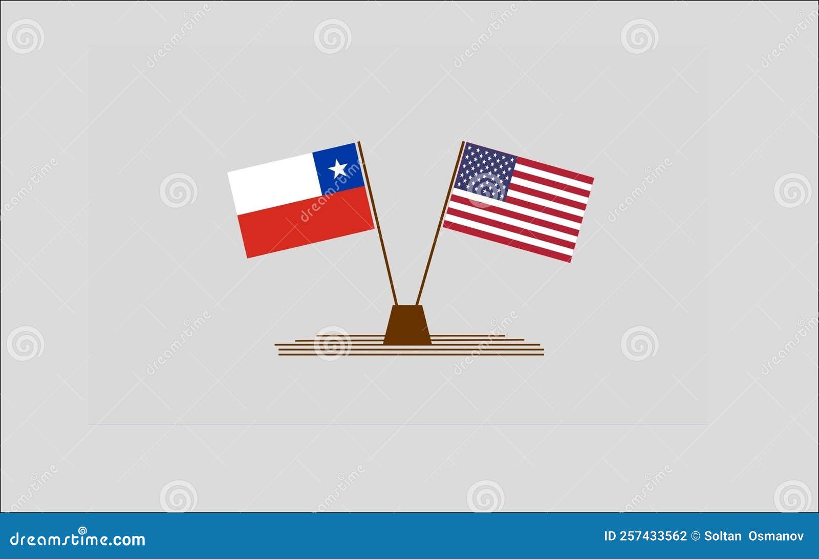 Flags of USA and Chile. Partnership Stock Illustration - Illustration ...