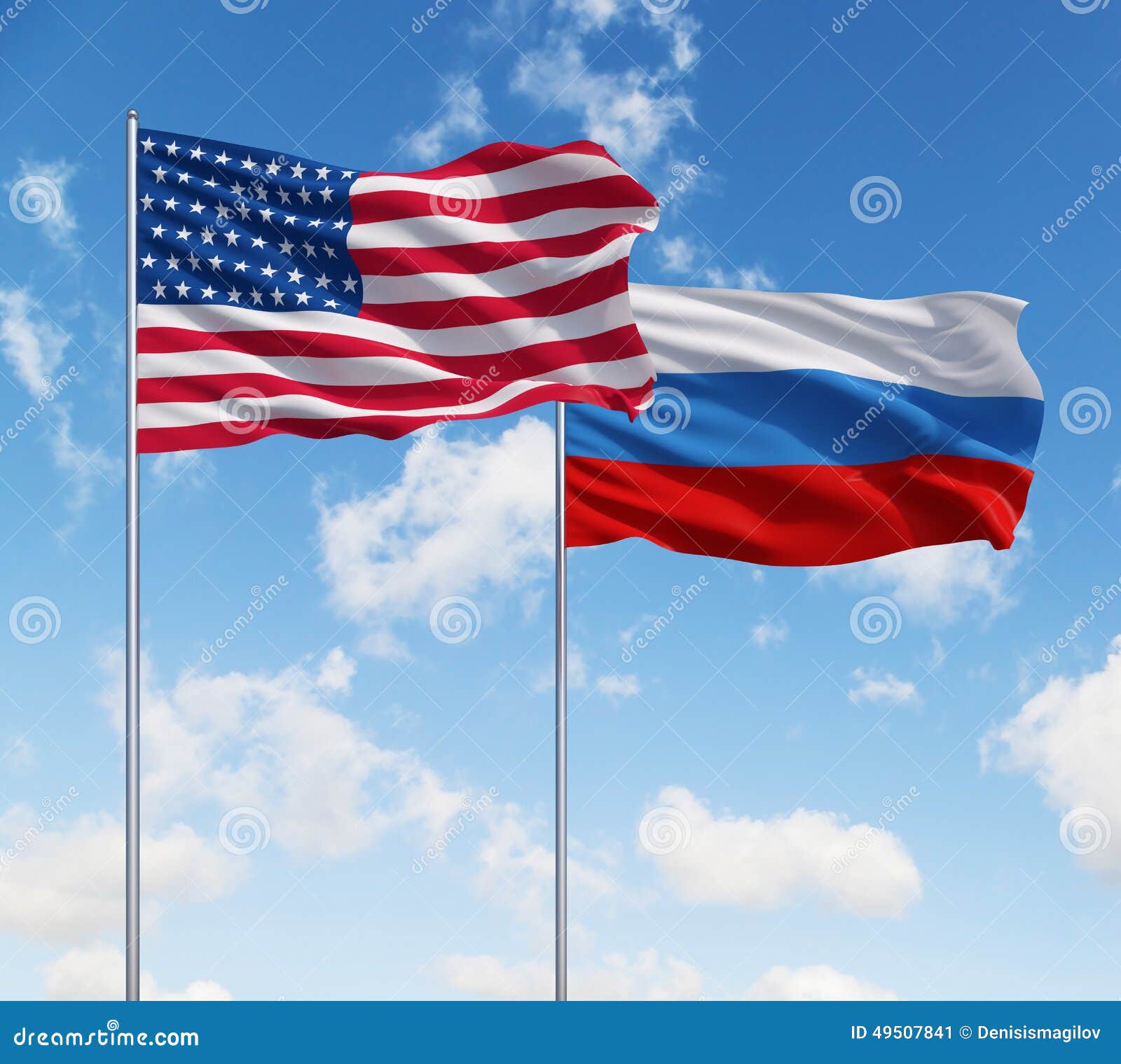 Flags of usa and Russia stock image. Image of abstract - 49507841