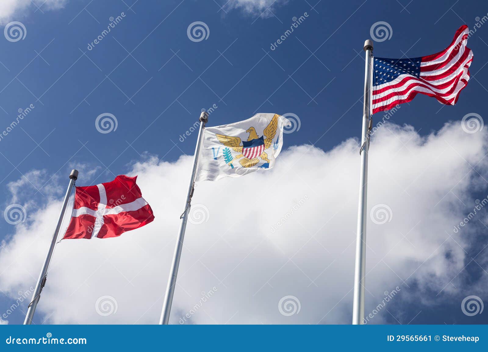 Flags of USVI in St Thomas stock image. Image of island - 29565661