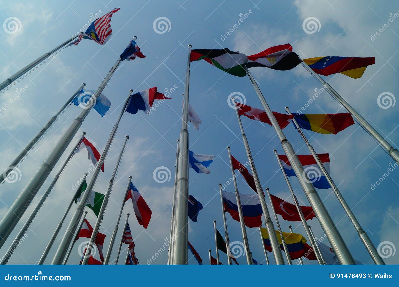 Flags of various colors stock image. Image of color, background - 91478493