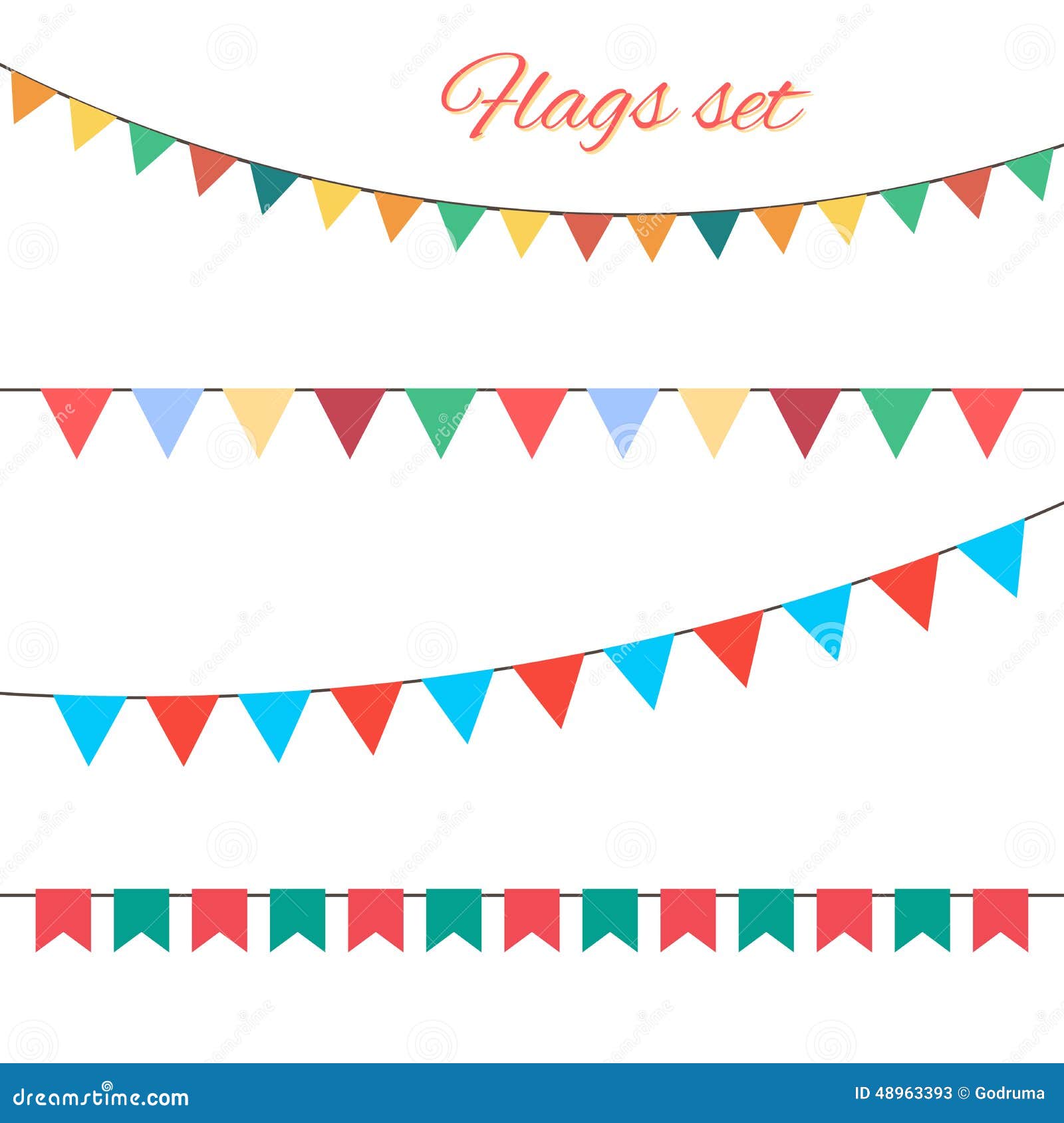 Flags Vector Set for Your Birthday Design. Stock Vector - Illustration ...