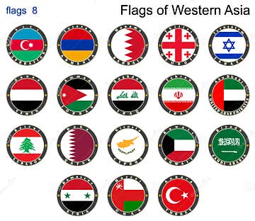Flags of Western Asia. Flags 8 Stock Vector - Illustration of ...