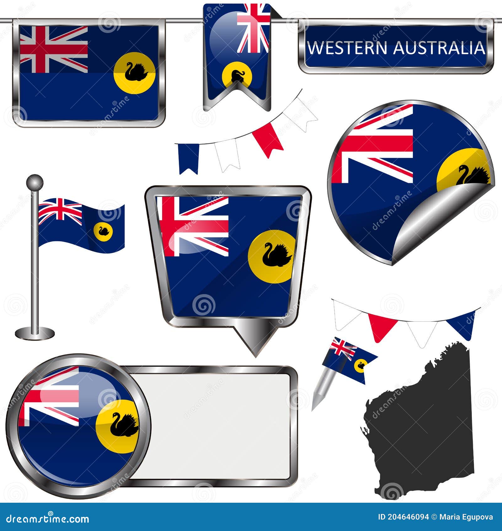 Flags of Western Australia, Australia Stock Vector - Illustration of ...