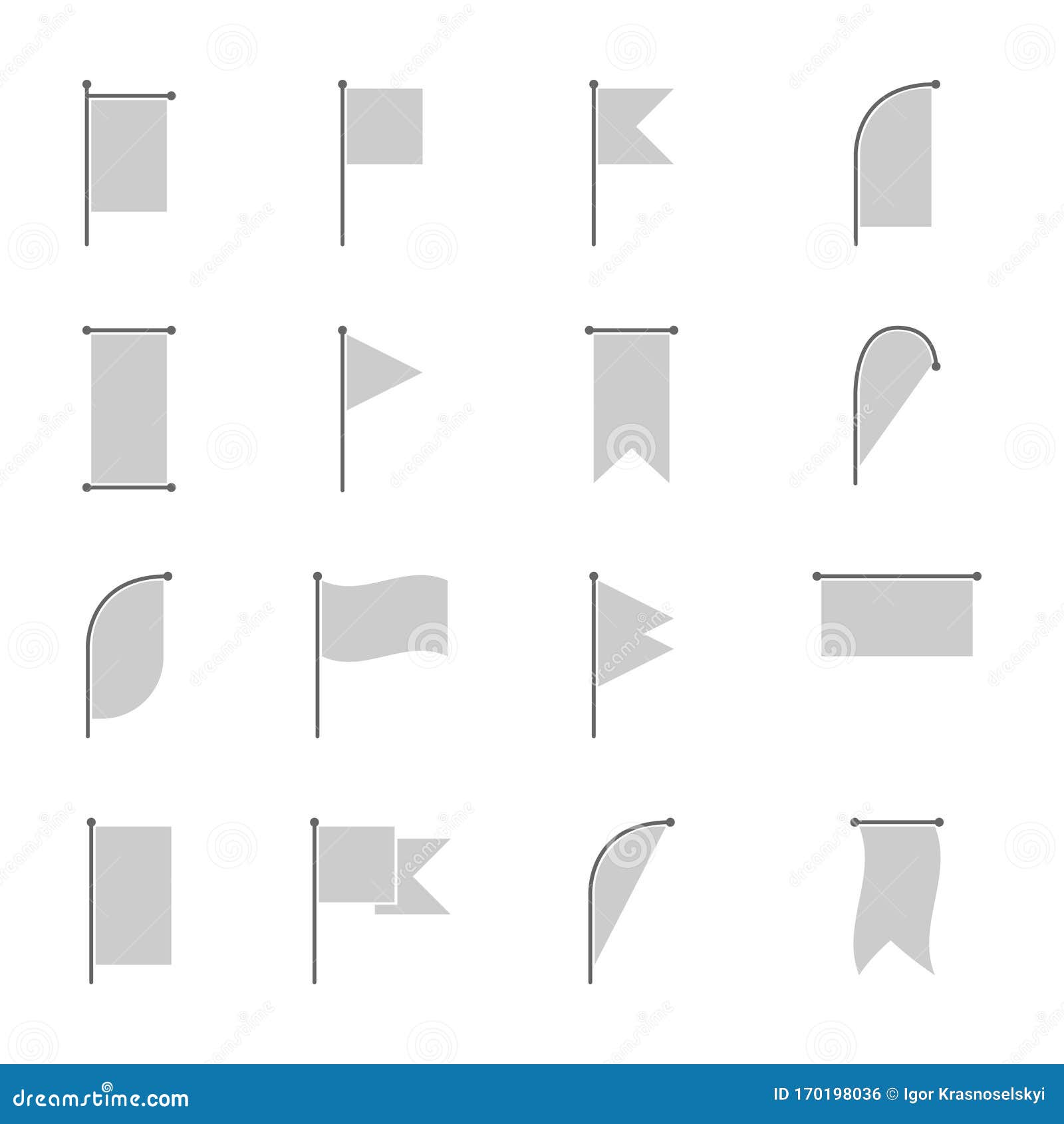 Flags. White Flags Icons, Isolated On White Background. Flag White ...