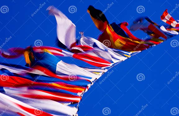 Flags in the Wind stock image. Image of wave, together - 2751155