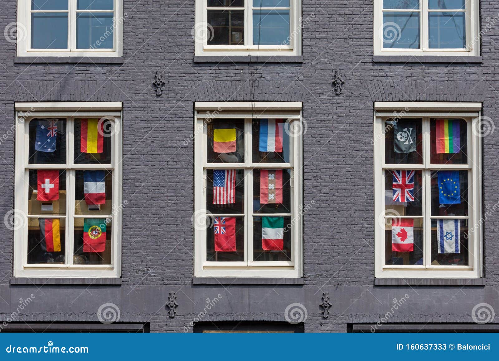 Flags Windows stock image. Image of nederland, glass - 160637333