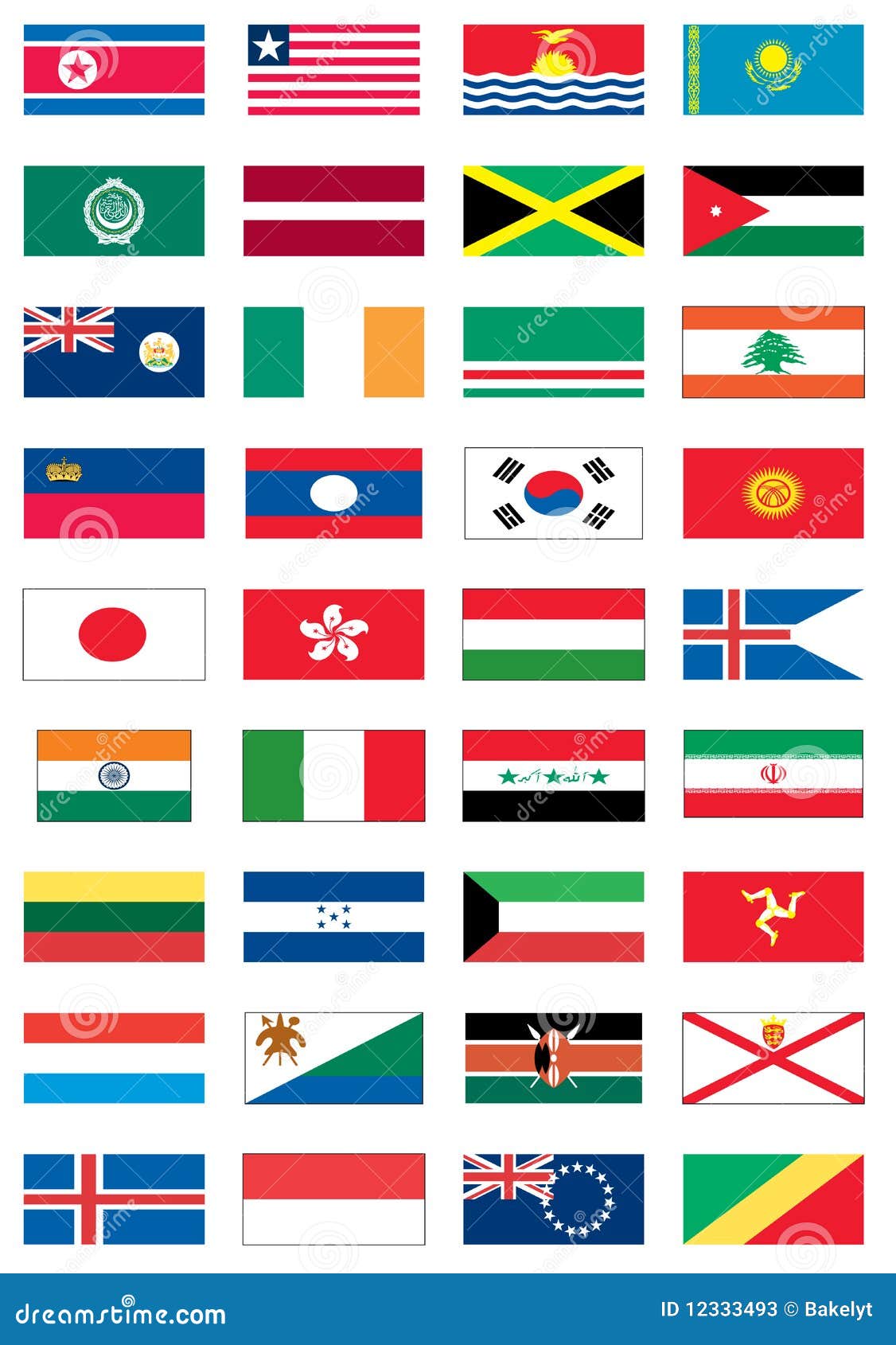 Flags of the world 4 of 8 stock vector. Illustration of atlas - 12333493